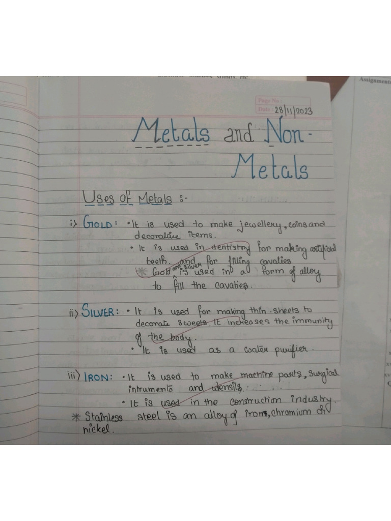 Metals and Non Metals Notes | PDF