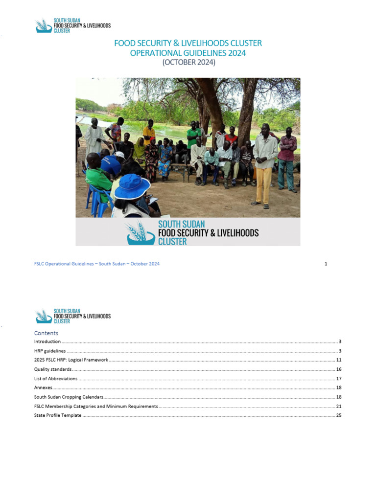 FSLC - Operational Guidelines - October 2024 | PDF | Food Security ...