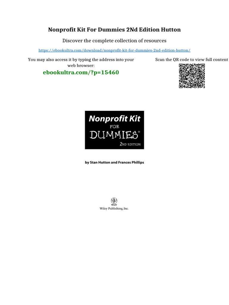 Nonprofit Kit For Dummies 2nd Edition Hutton Full | PDF | Intellectual ...