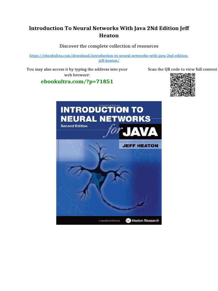 Introduction To Neural Networks With Java 2nd Edition Jeff Heaton ...