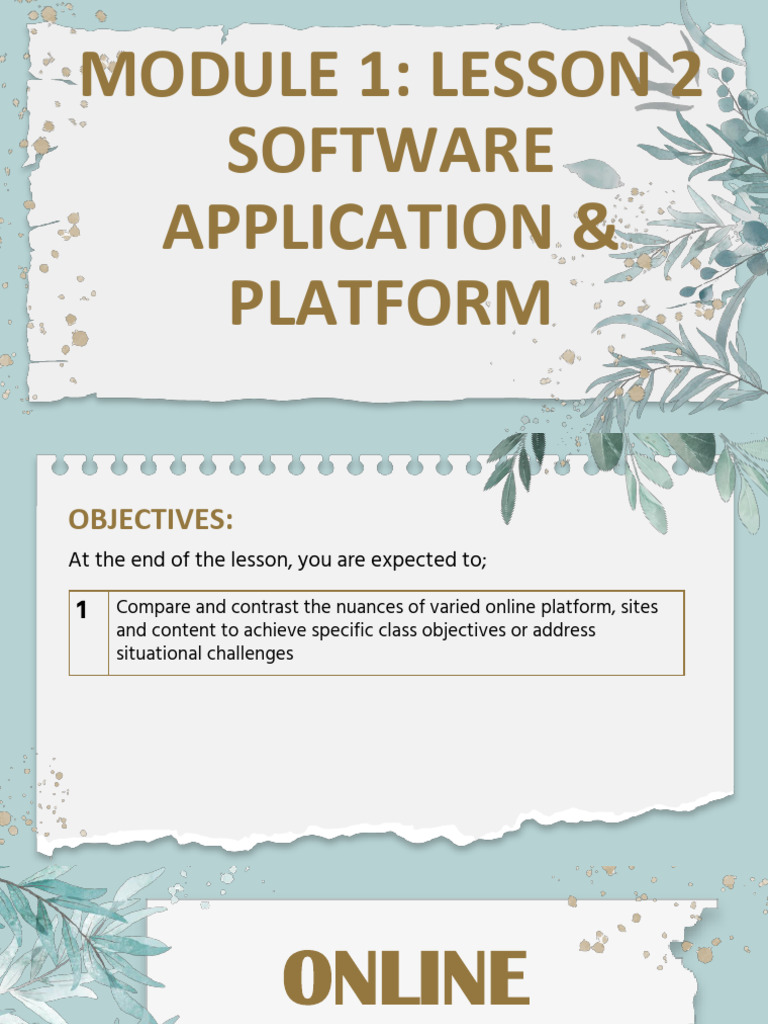 M1-L2-SOFTWARE-APPLICATIONS-AND-PLATFORMS (1) | PDF | World Wide Web ...