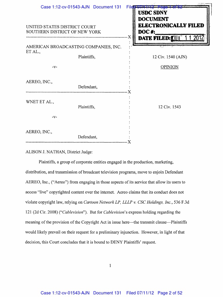 ABC v. Aereo | PDF