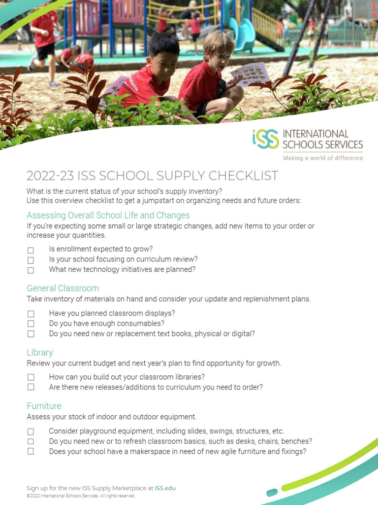 ISS School Supply Checklist | PDF