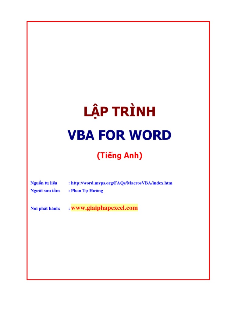 Lap Trinh VBA For Word | PDF | Visual Basic For Applications | Macro (Computer Science)