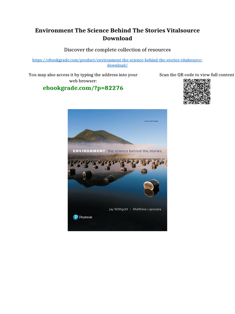 Environment The Science Behind the Stories Vitalsource Download Full ...