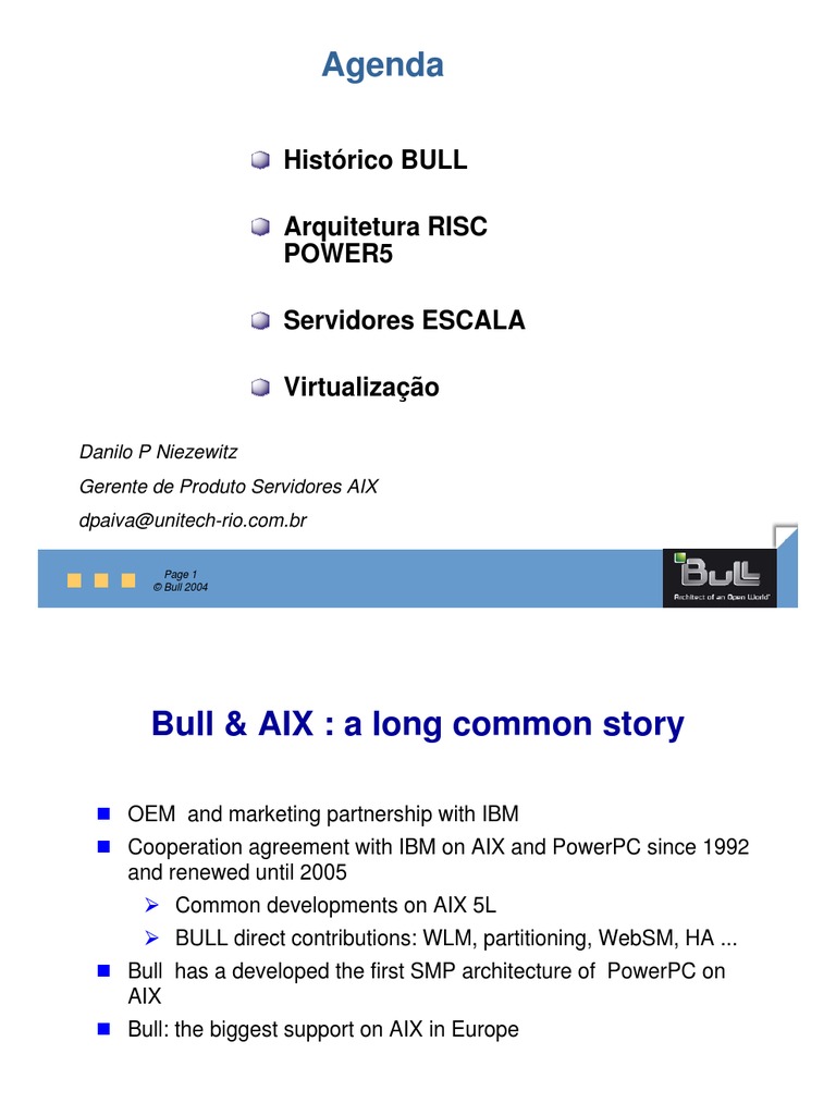 Apresentacao Escala Risc Unitech-Bull | PDF | Virtualization | Central Processing Unit