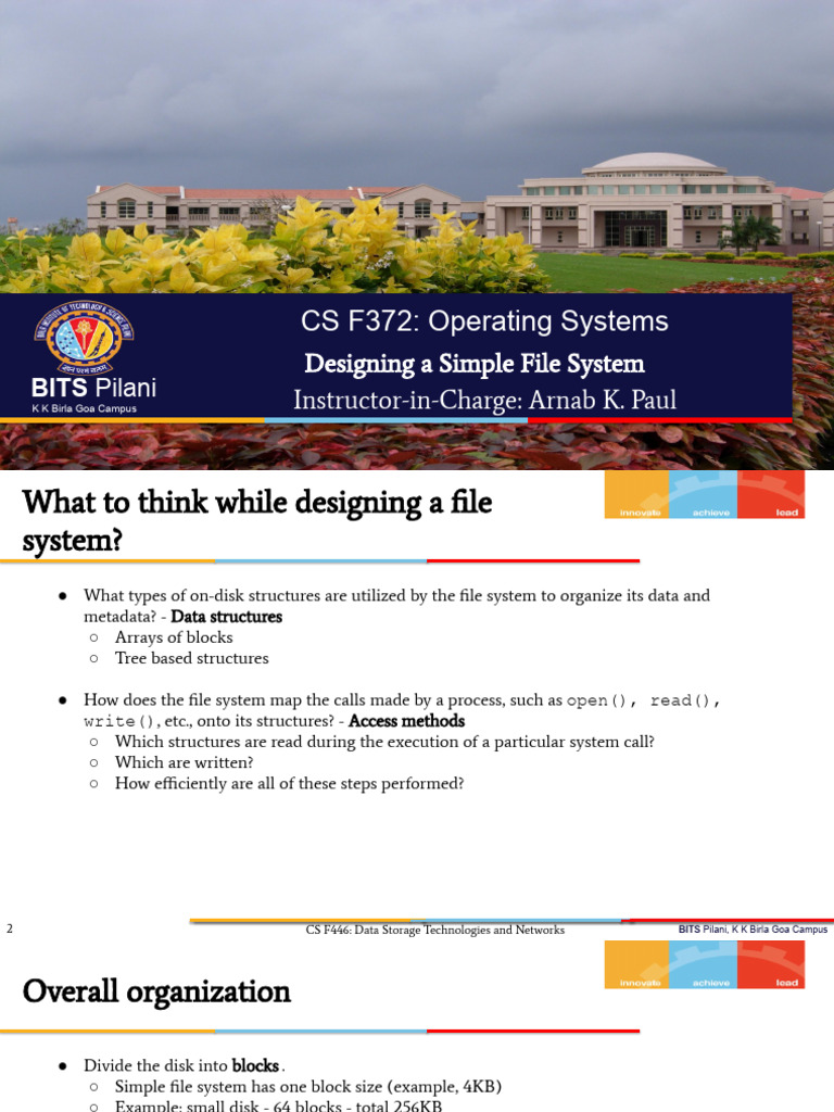 19 - Designing A Simple File System | PDF | File System | Computer File
