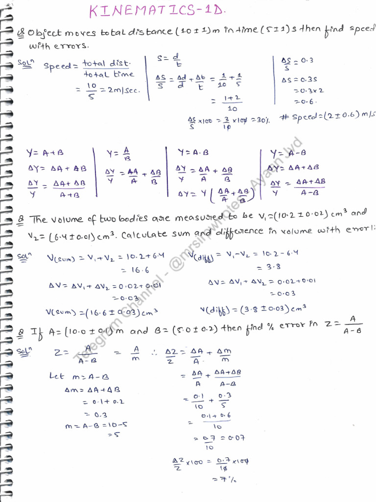 Kinematics 1d | PDF