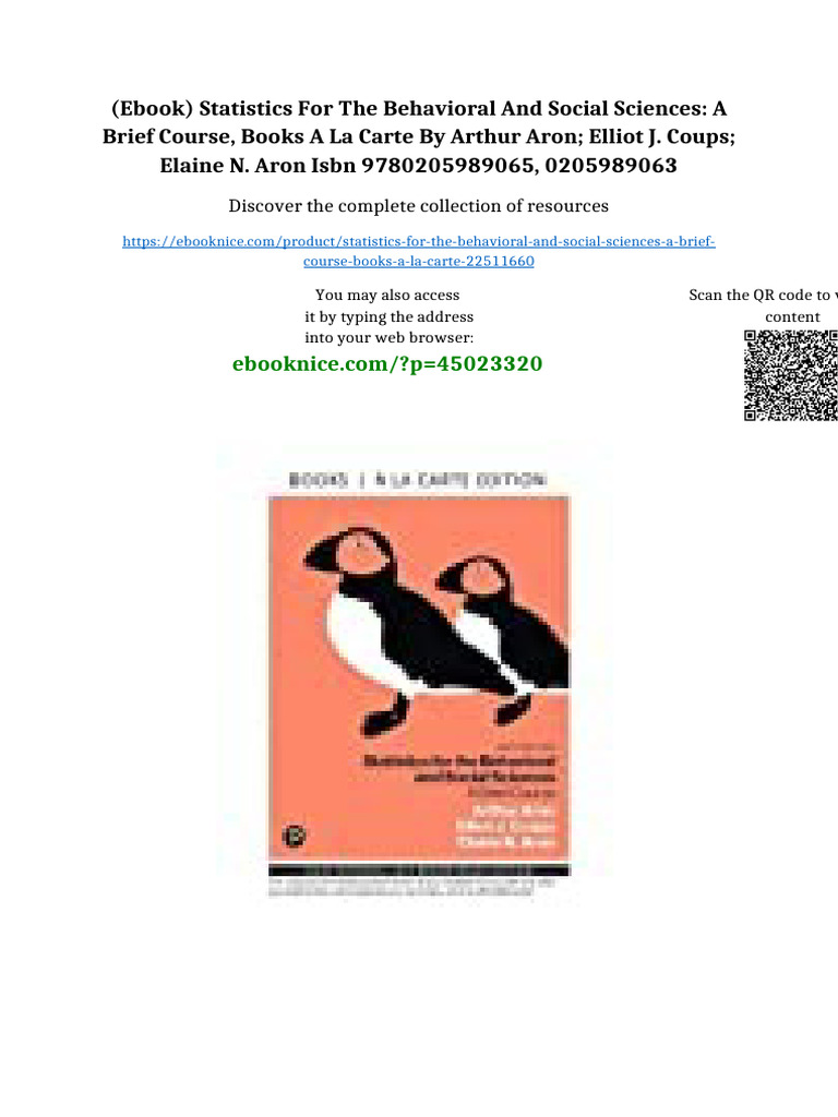 (Ebook) Statistics For The Behavioral and Social Sciences: A Brief ...