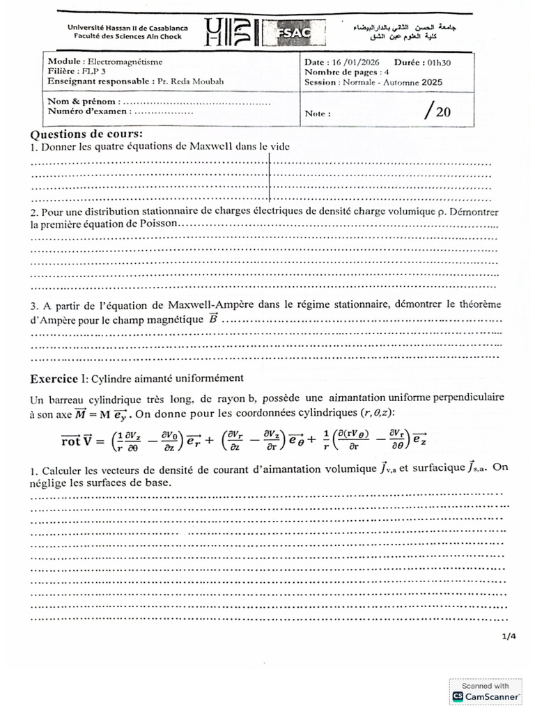 Correction Exam électro 2025 Normal Pr Y | PDF
