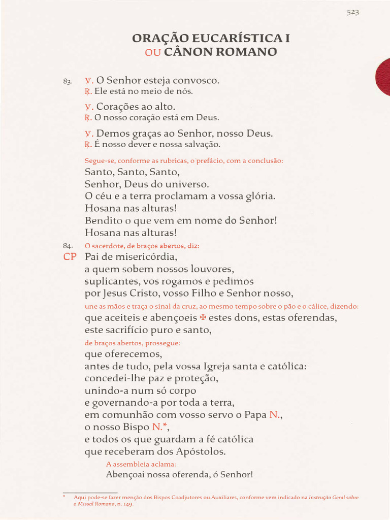 Missal Romano 2023 PDF 523 574 | PDF | Eucaristia | Oração