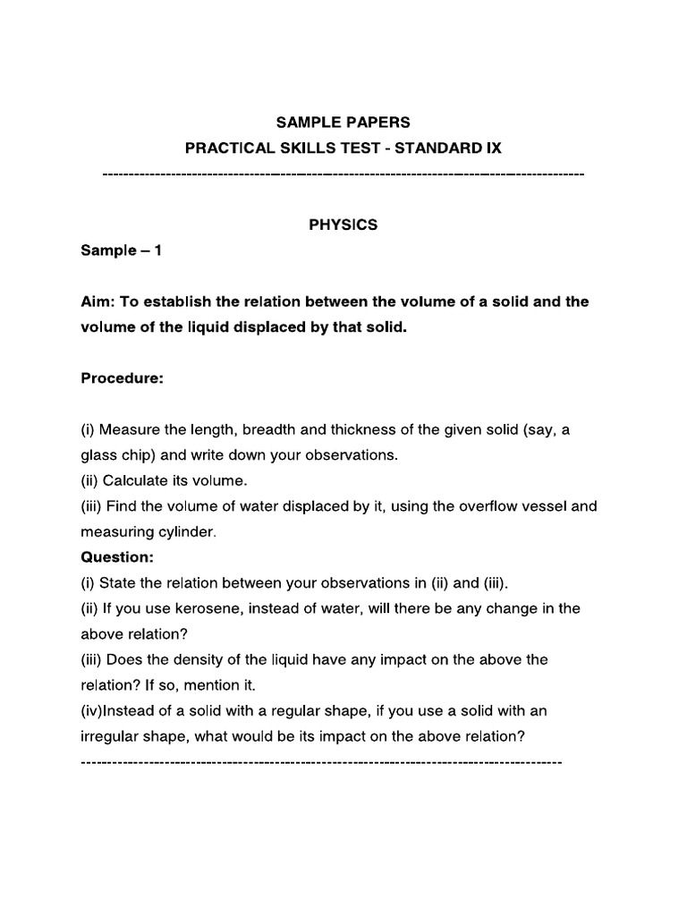Practical Sample Papers | PDF