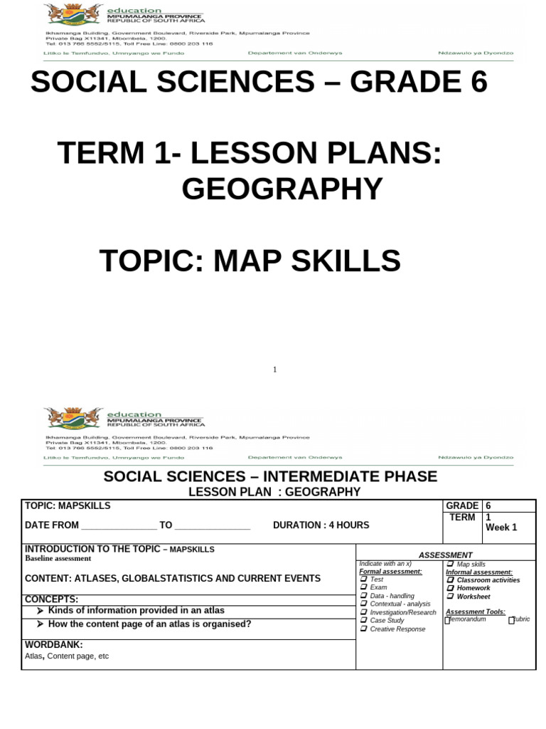 Grade 6 Geography Ss Updated Lesson Plans | PDF | Sphere | Geography
