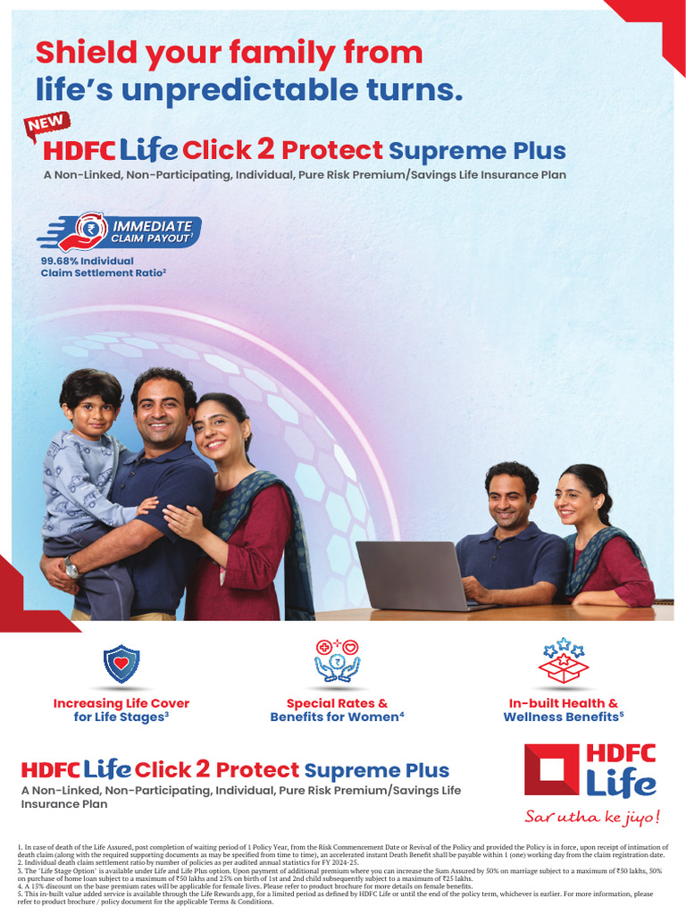 HDFC Life Click 2 Protect Supreme Plus | PDF | Insurance | Life Insurance