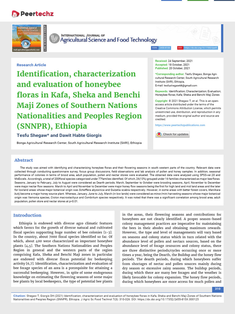 Kafa and Shaka Species Identification - Characterization - and - Eval ...