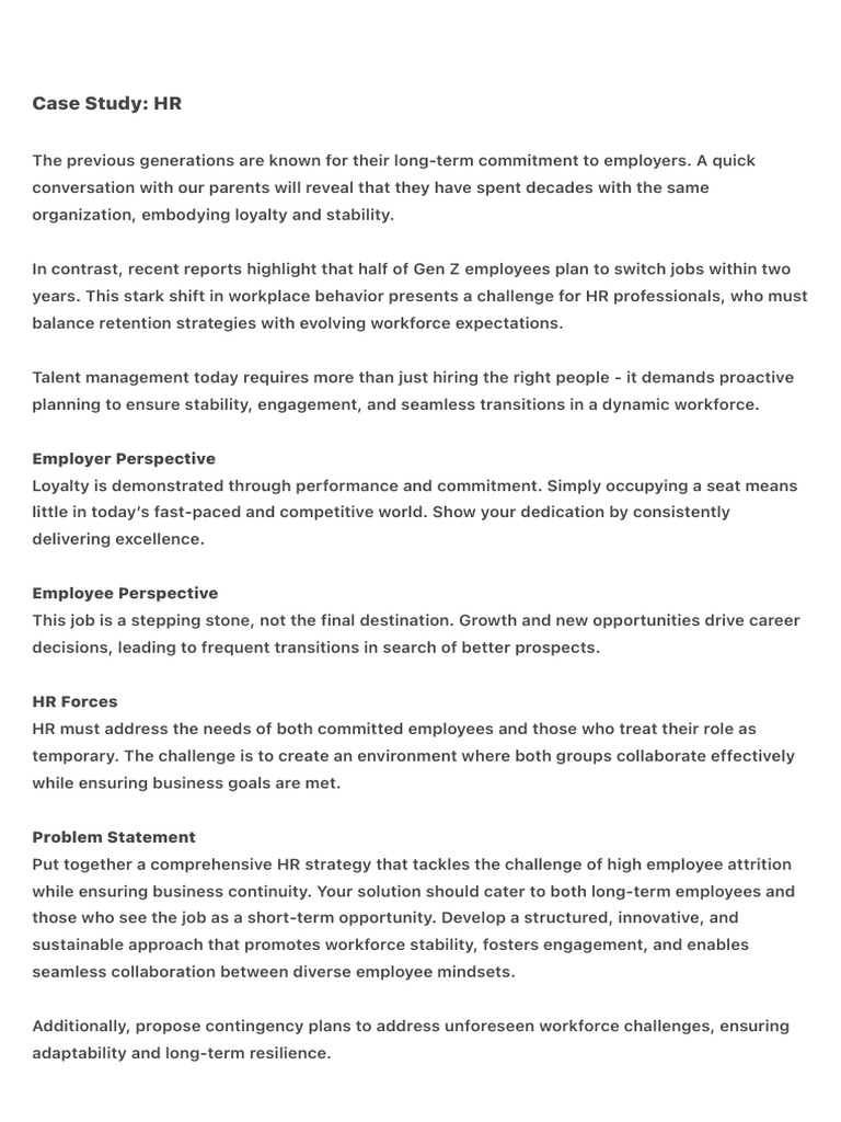 Case Study - HR | PDF