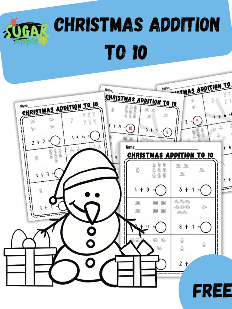 FREEBIEChristmasAdditionto10WorksheetAdditionnumber110-1 | PDF
