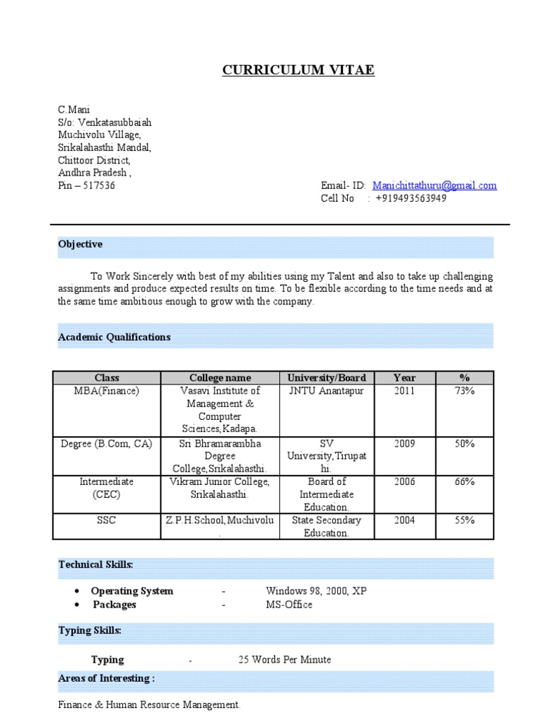 Mani Resume | PDF | Behavior Modification | Learning