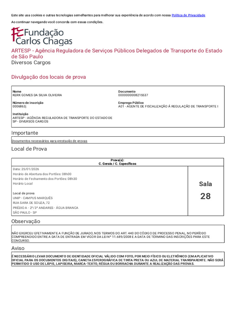 Fundação Carlos Chagas - Concursos Públicos e Certificações | PDF