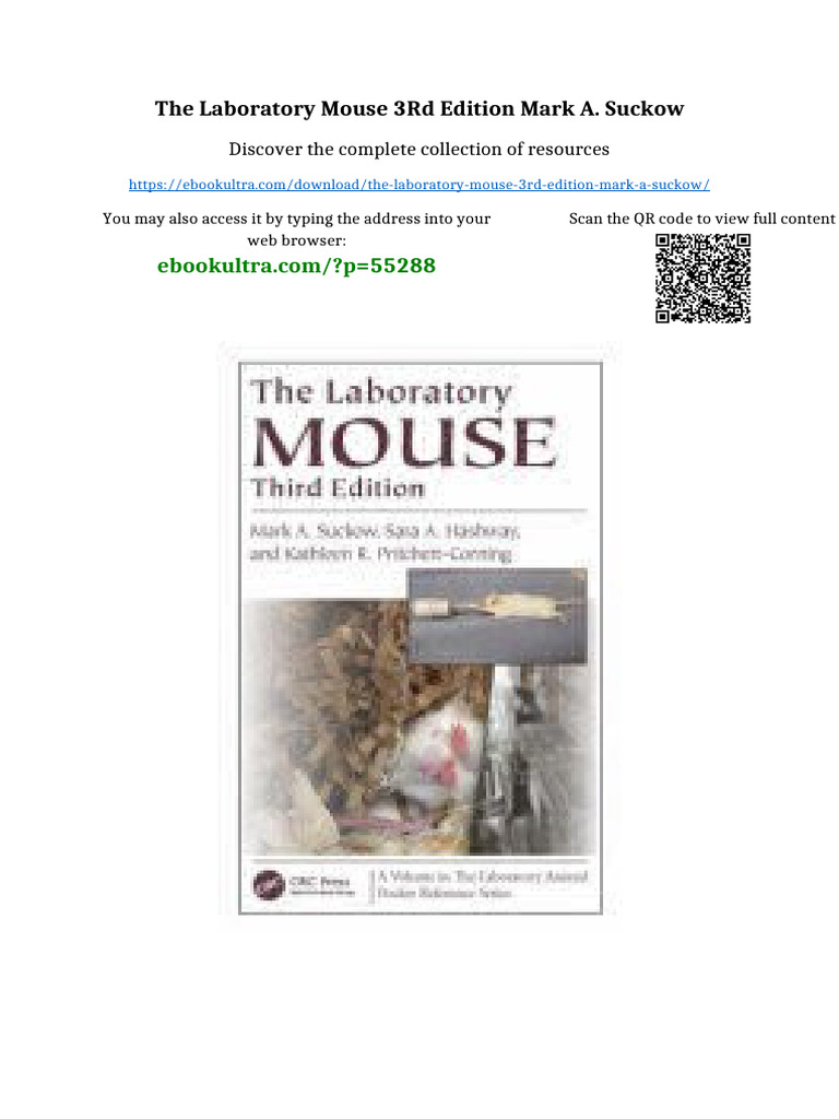The Laboratory Mouse 3rd Edition Mark A. Suckow Kindle & PDF Formats ...