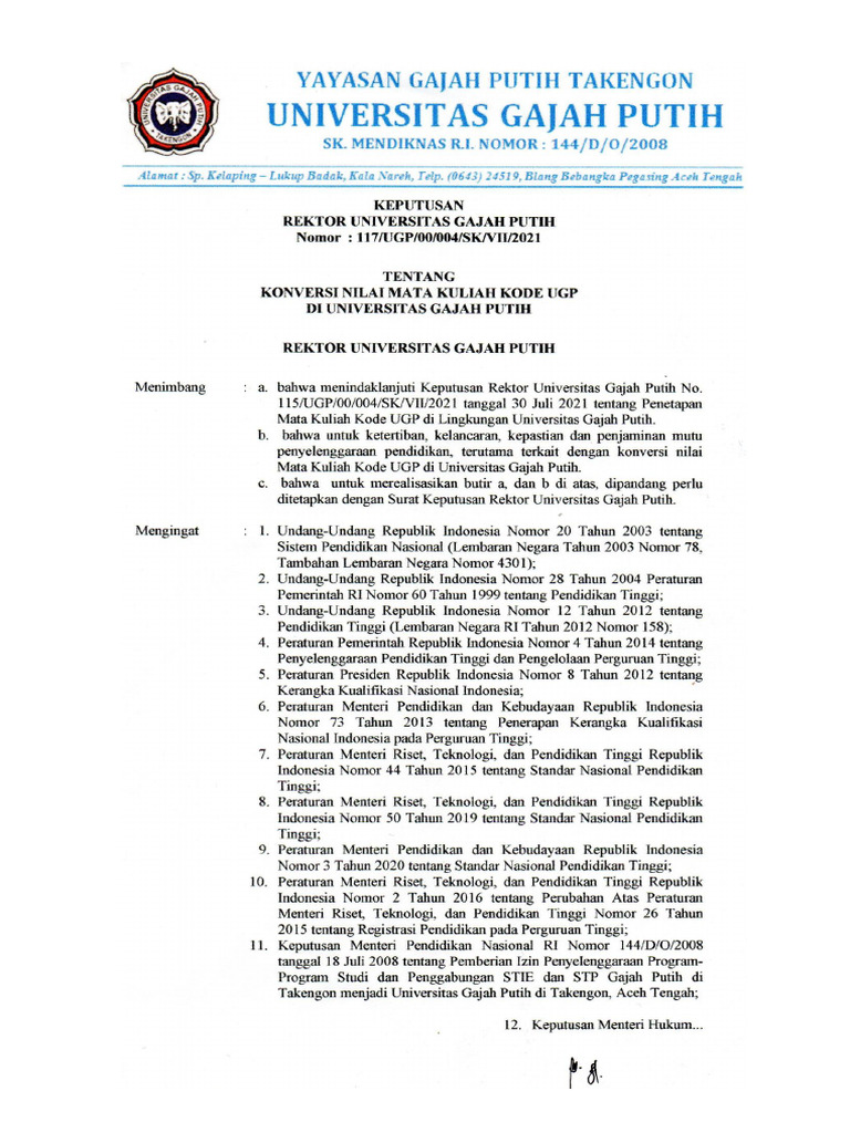 117_-_SK_Rektor_-_Konversi_Nilai_MBKM_-_30_Juli_2021 | PDF