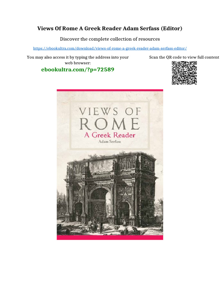 Views of Rome A Greek Reader Adam Serfass (Editor) Kindle & PDF Formats ...