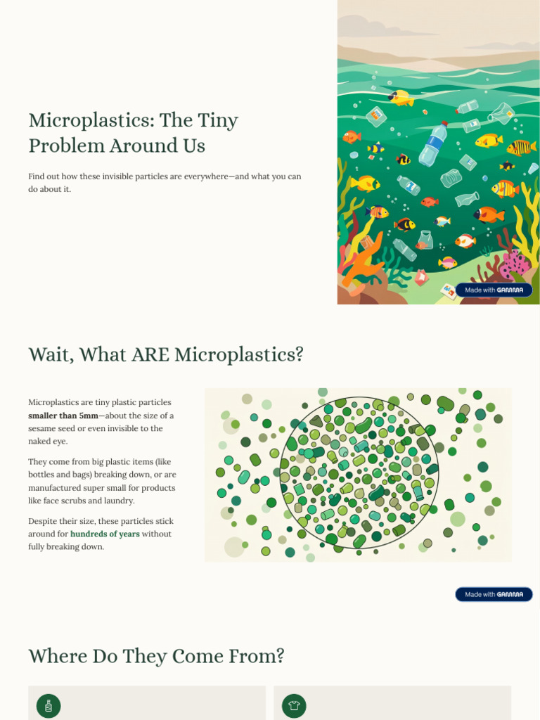 Microplastics The Tiny Problem Around Us | PDF | Materials | Natural ...