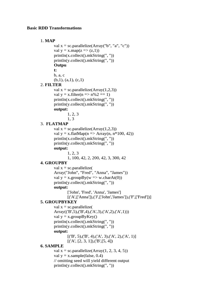 Basic RDD Transformations | PDF | Chess Theory | Chess