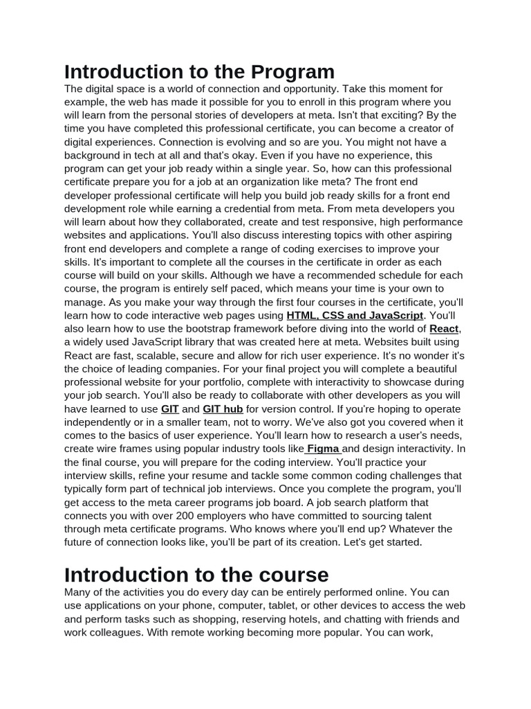 PART 1 - Introduction To Front-End Development | PDF | World Wide Web ...
