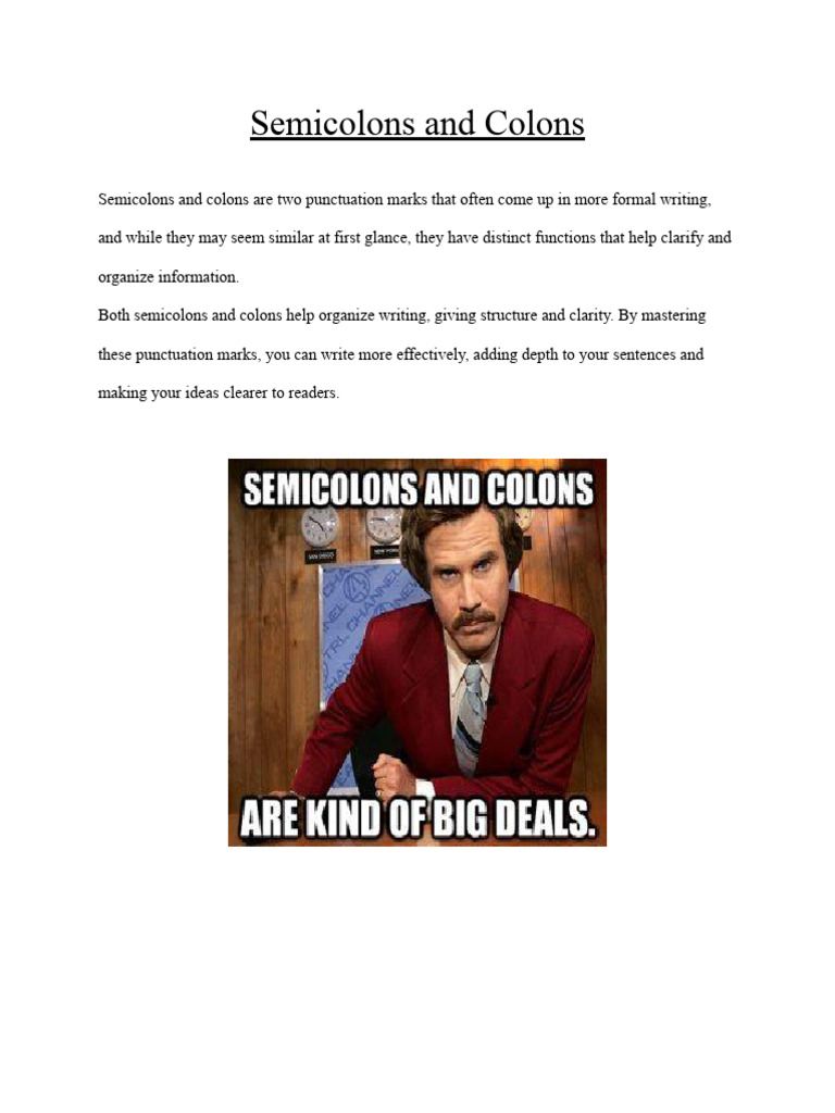Semicolons and Colons | PDF | Comma | Grammar