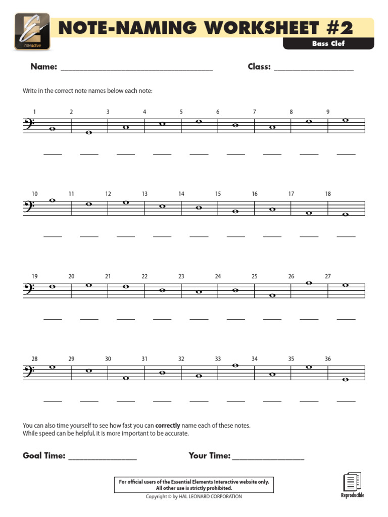 Note Naming 2 Bass Cleff | PDF