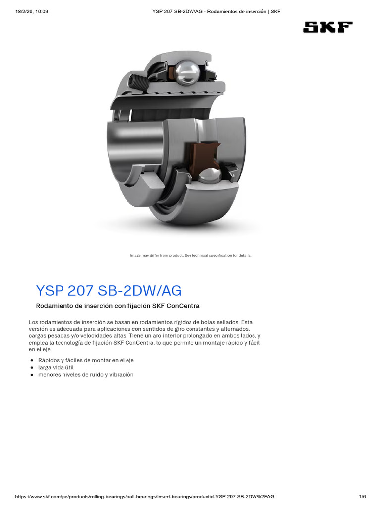 YSP 205 SB-2F y YSP 207 SB-2DW - AG - Rodamientos de Inserción - SKF ...