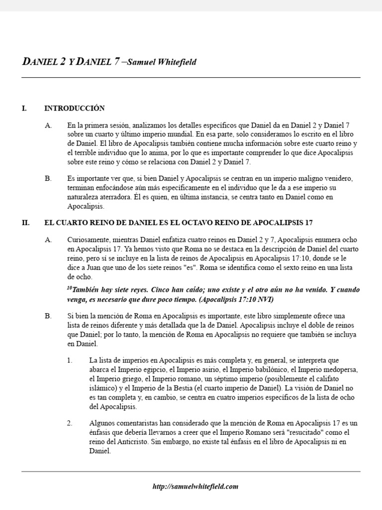 The Fourth Kingdom of Daniel 2 and 7 Part 2 (2) .En - Es | PDF | Libro ...