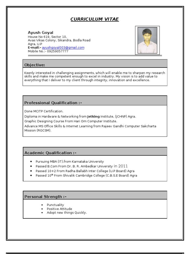 Ayush Resume | PDF | Operating System | Personal Computers