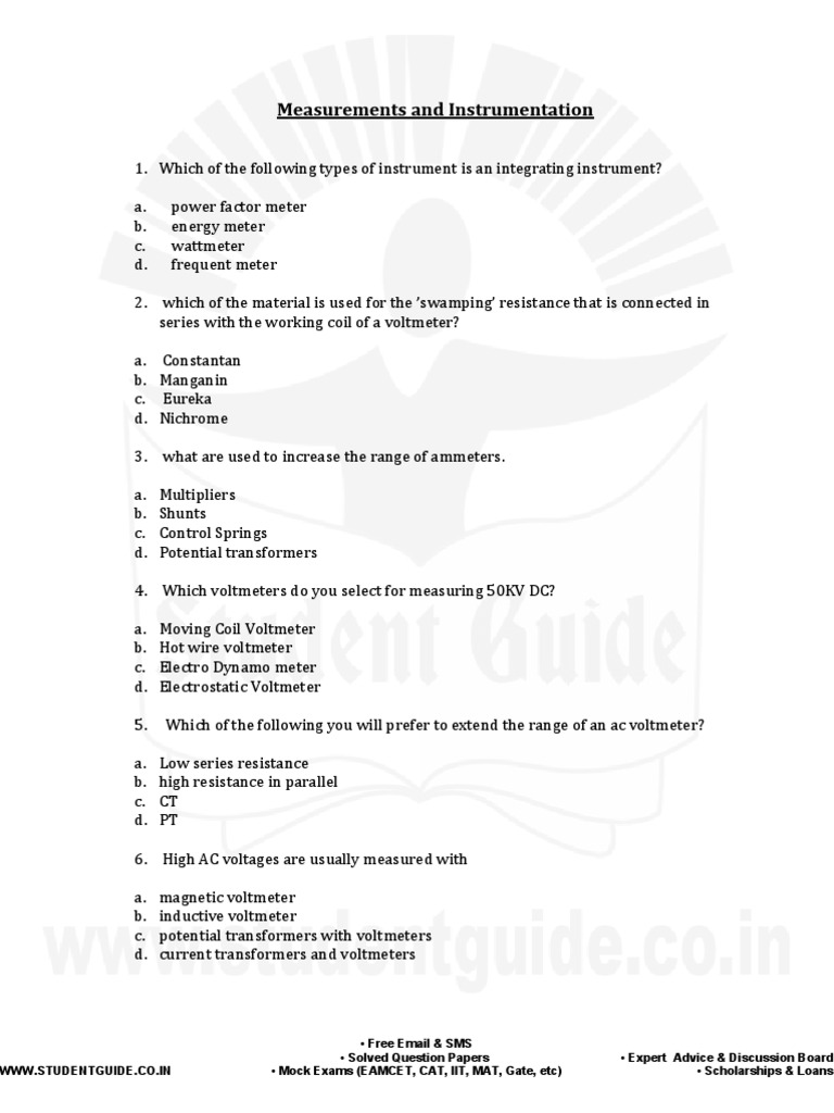 Measurements and Instrumentation Objectives | PDF | Inductor | Series ...