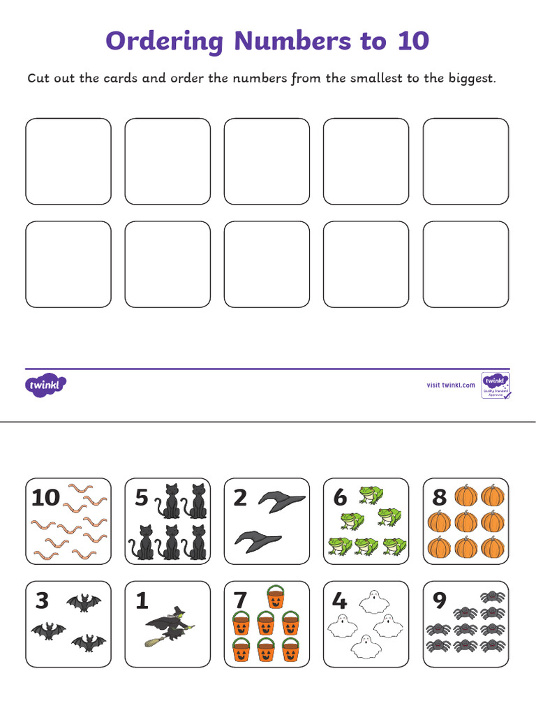 Halloween Ordering 1-10 Maths Activity Sheet | PDF