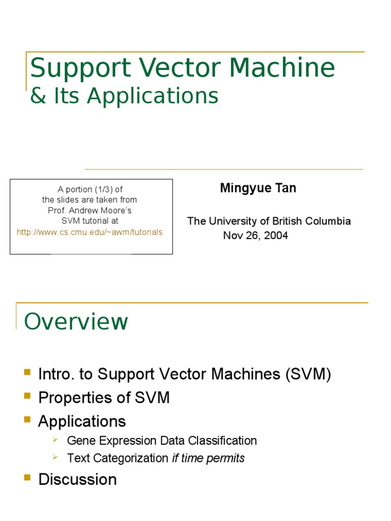 SVM Tutorial | Download Free PDF | Support Vector Machine ...