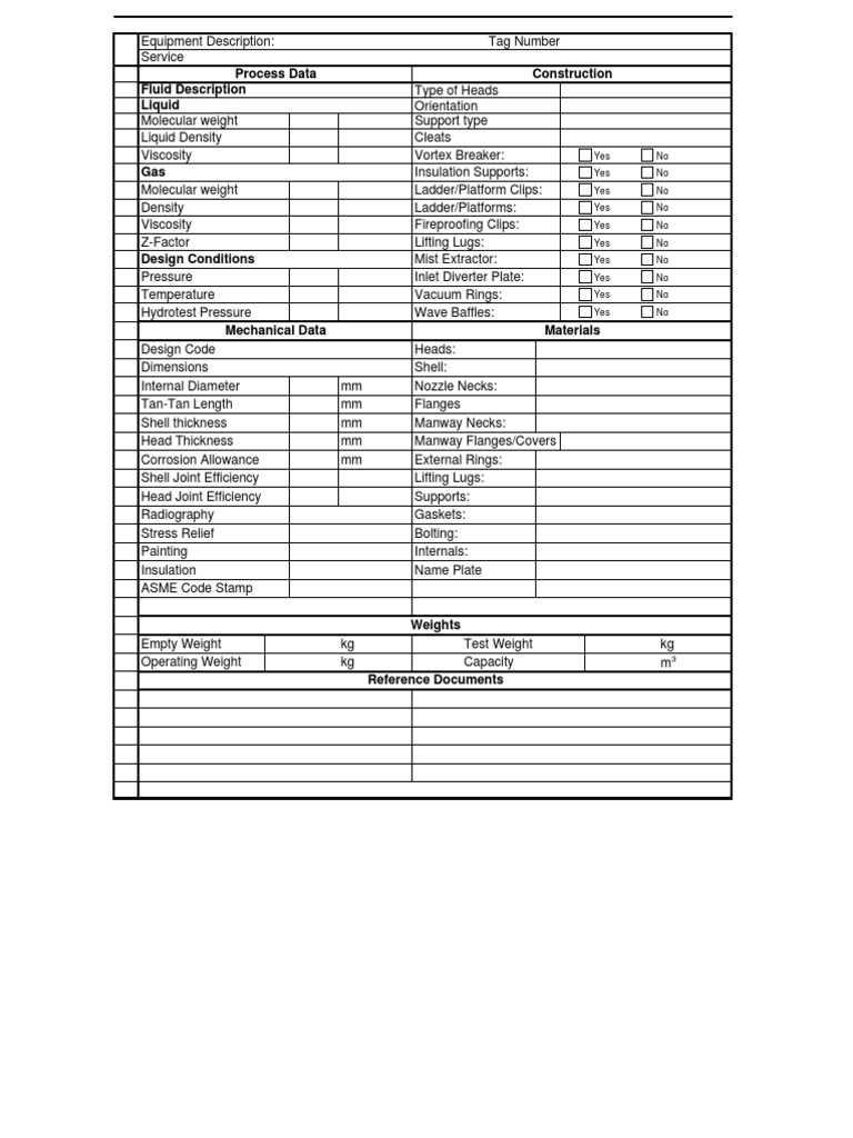 Sample Pressure Vessel Datasheet | PDF | Pressure | Gases