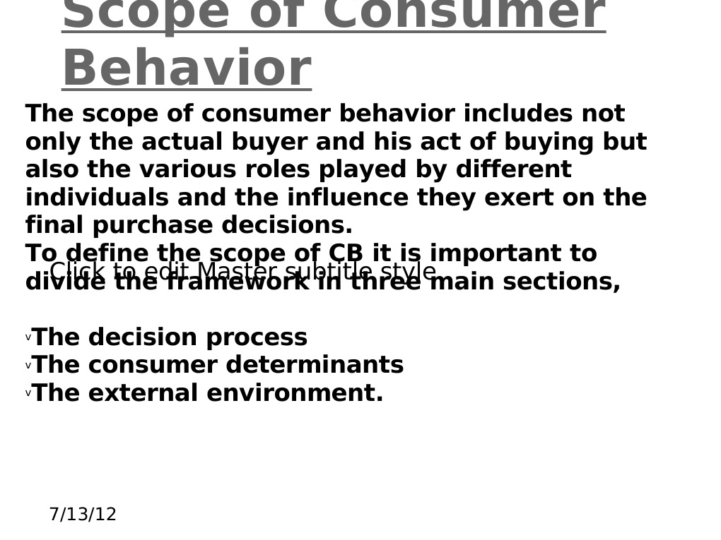Scope of Consumer Behavior | Consumer Behaviour | Marketing Research