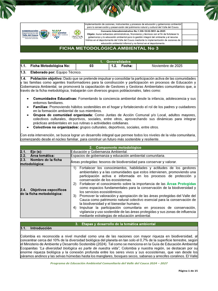 FA03 Tesoros de Biodiversidad - Ã - Reas Protegidas (INCIVA, 2025 ...