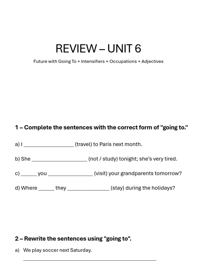 Review - Unit 6 | PDF
