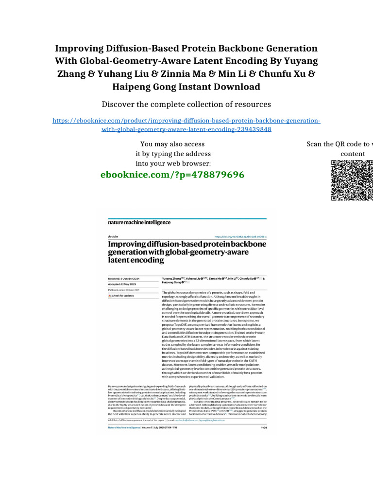 Improving diffusion-based protein backbone generation with global ...