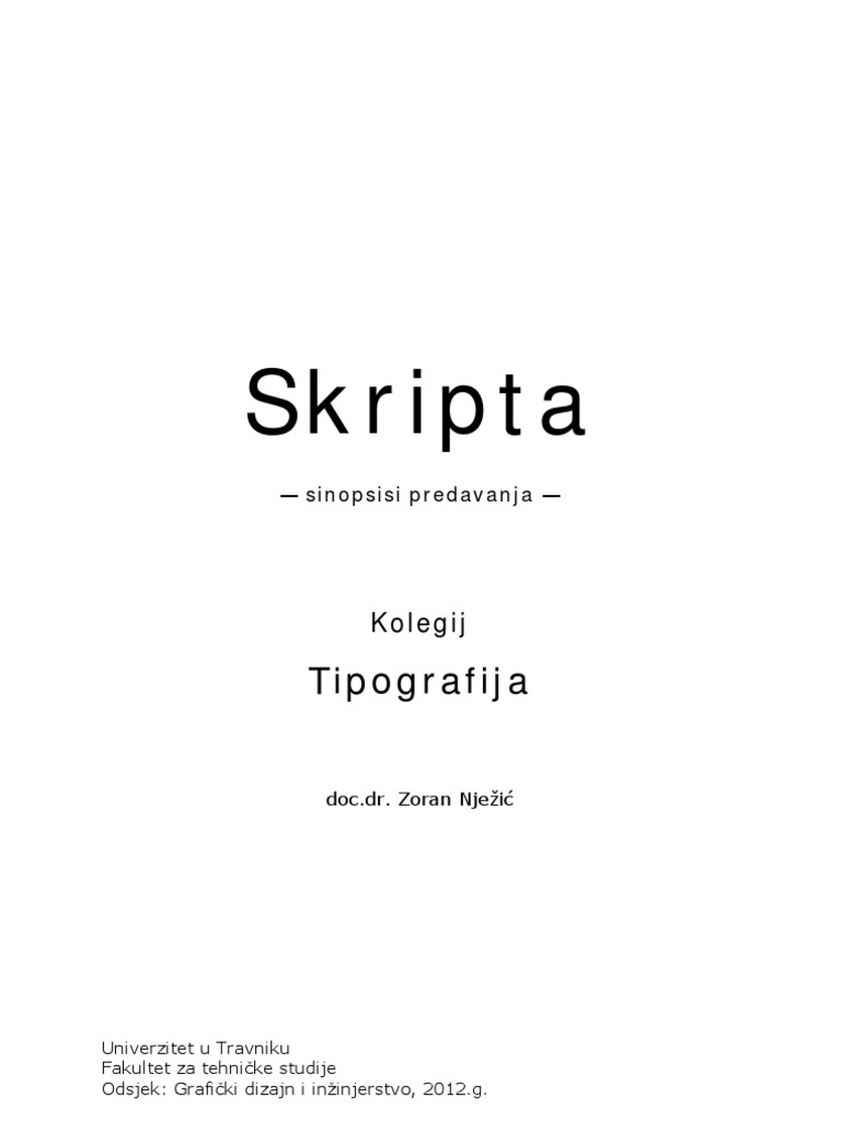 Skripta Tipografija | PDF