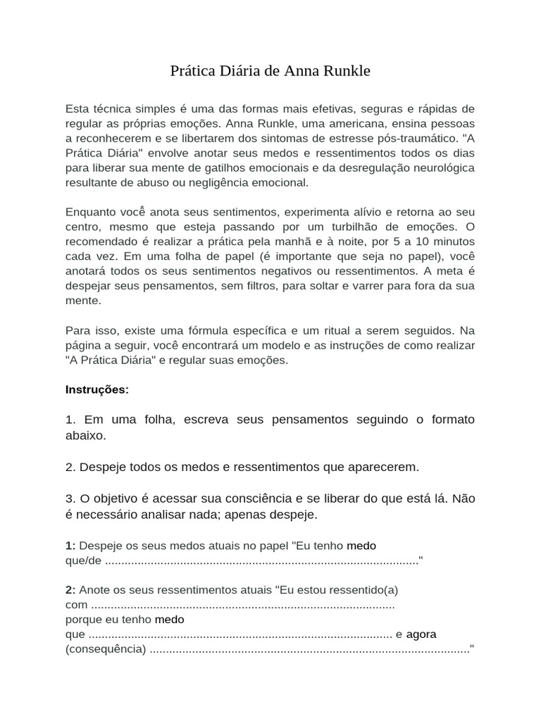 Prática Diária de Anna Runkle para Libertar A Mente de Gatilhos ...