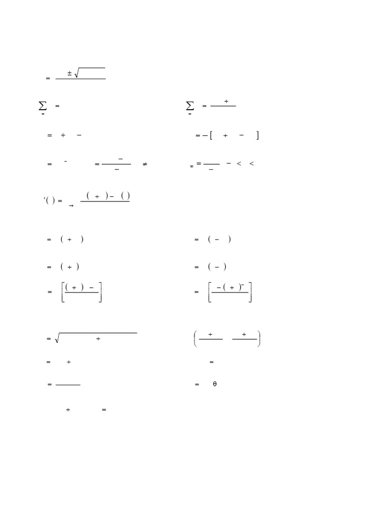 Math Ieb Formula Sheet | PDF