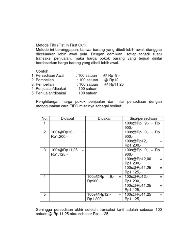 Metode Fifo | PDF