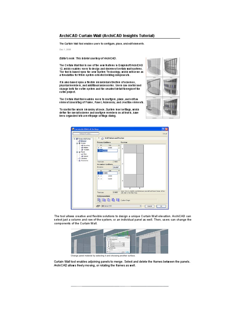 ArchiCAD Curtain Wall | PDF