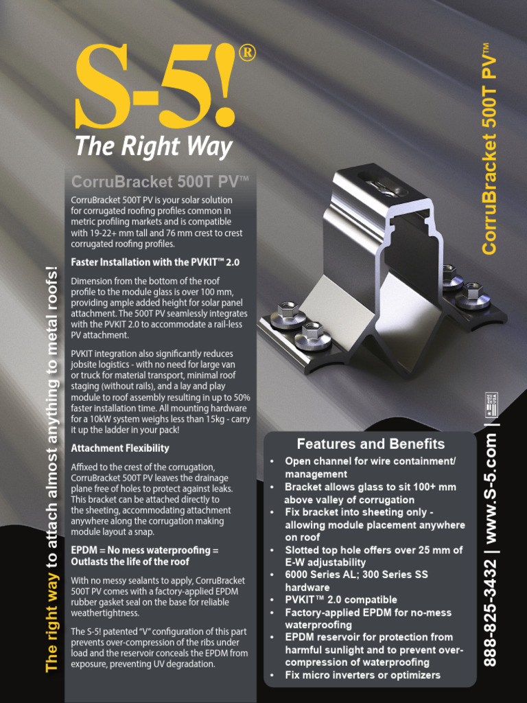 Corrubracket 500t PV Brochure | PDF | Roof | Screw