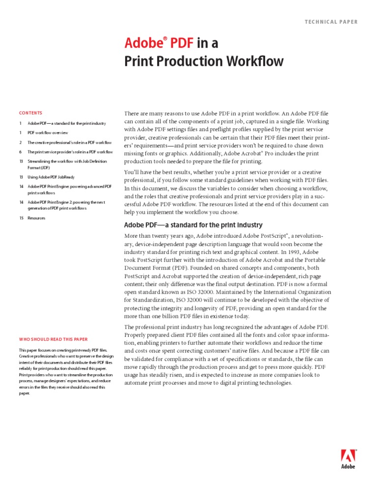 PDF Print Production Workflow | PDF | Portable Document Format | Adobe ...