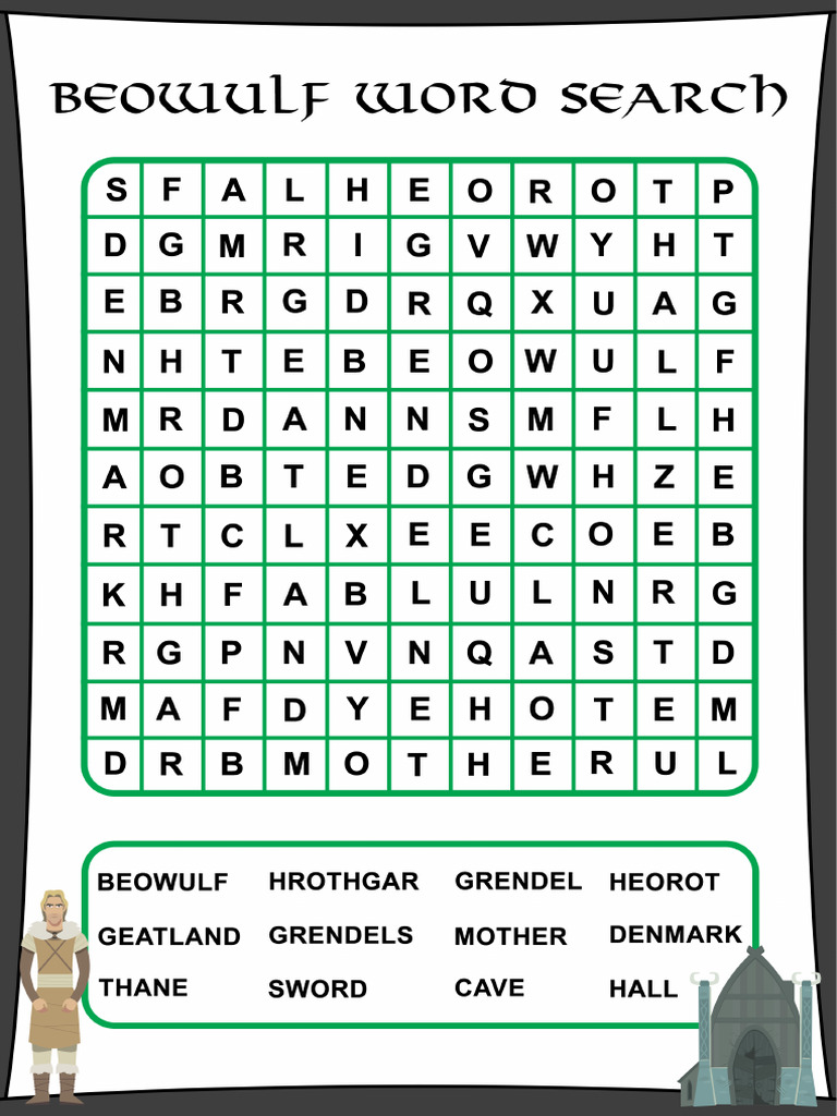 Beowulf Word Search | PDF